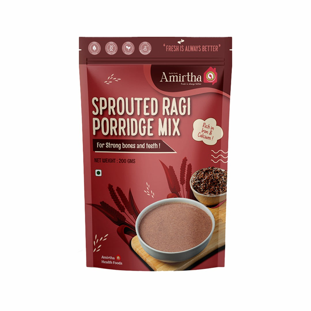 Sprouted Ragi Porridge Mix – Amirtha Health Foods