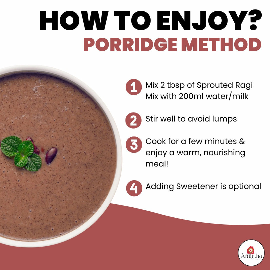 Sprouted Ragi Porridge Mix – Amirtha Health Foods