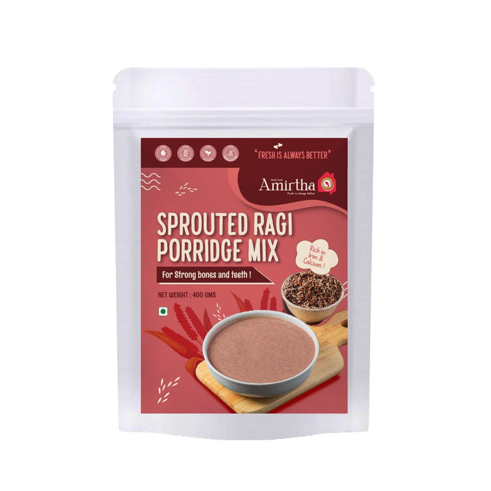 Sprouted Ragi Mix- 400g – Amirtha Health Foods